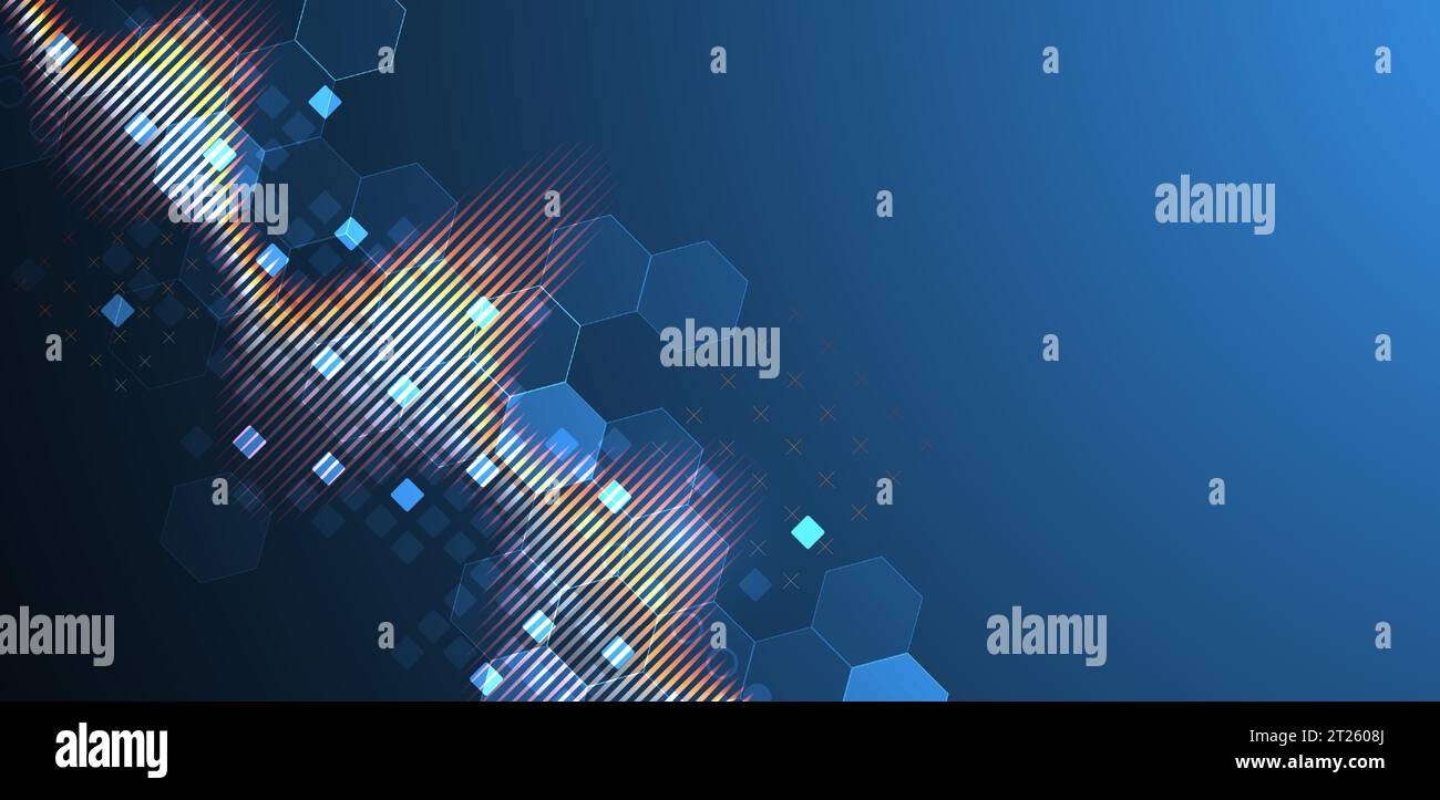 Sound wave with glowing hexagones. Dynamic vibration wallpaper ...