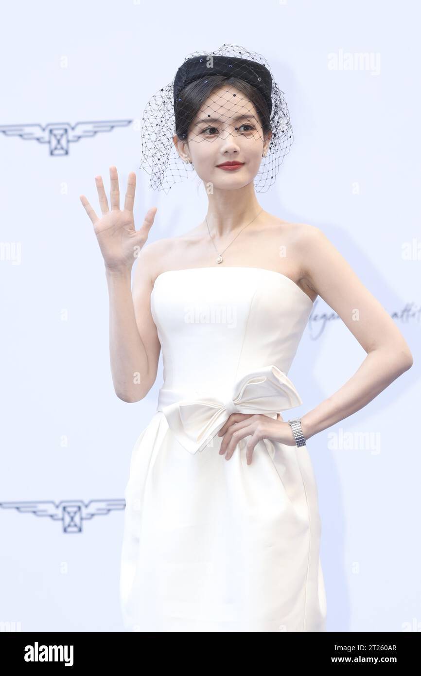 Chinese actress and singer Li Yitong attends an activity in Beijing ...