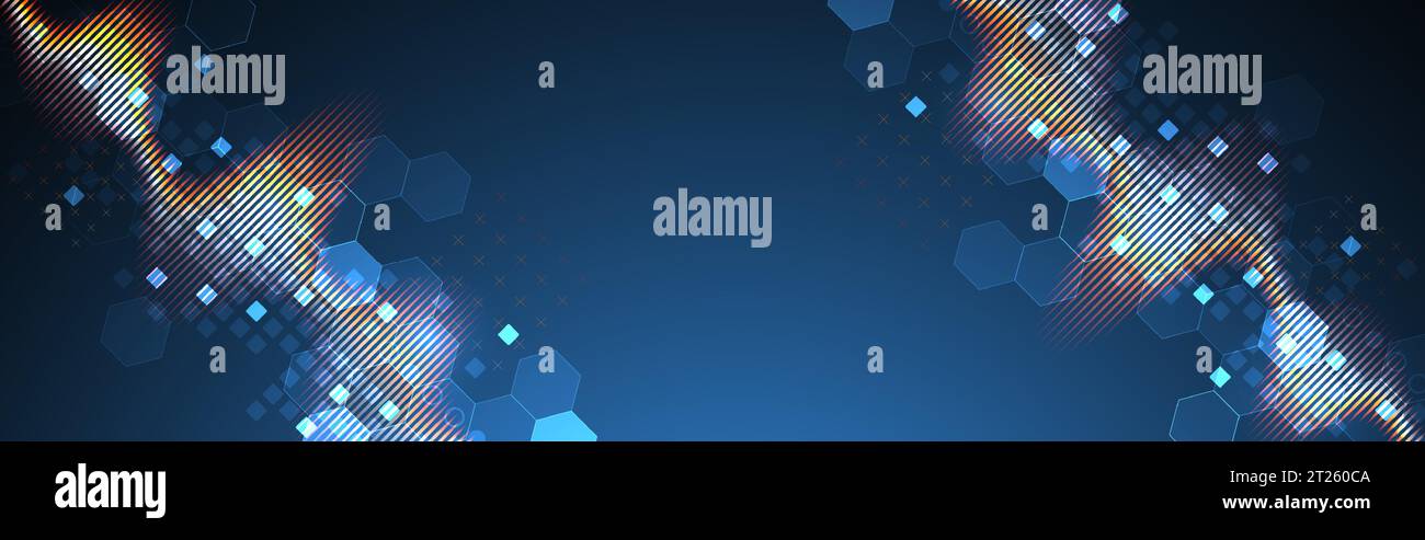 Sound wave with glowing hexagones. Dynamic vibration wallpaper ...