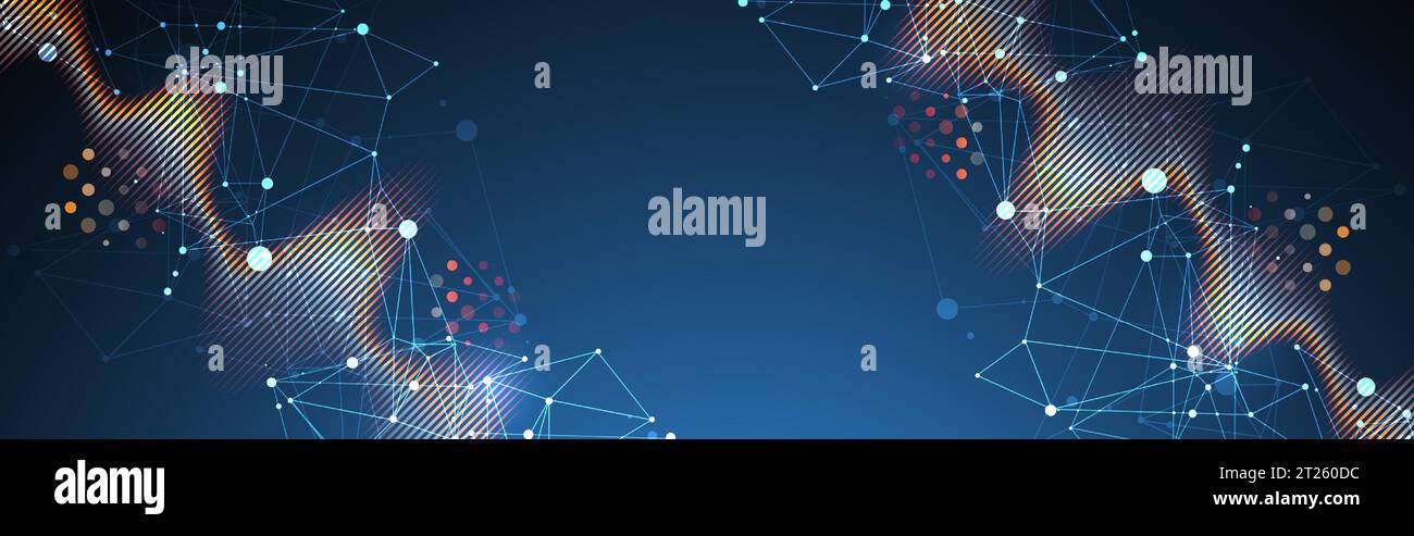 Sound wave with plexus effect. Dynamic vibration wallpaper. Frequency pulse modulation vector ...