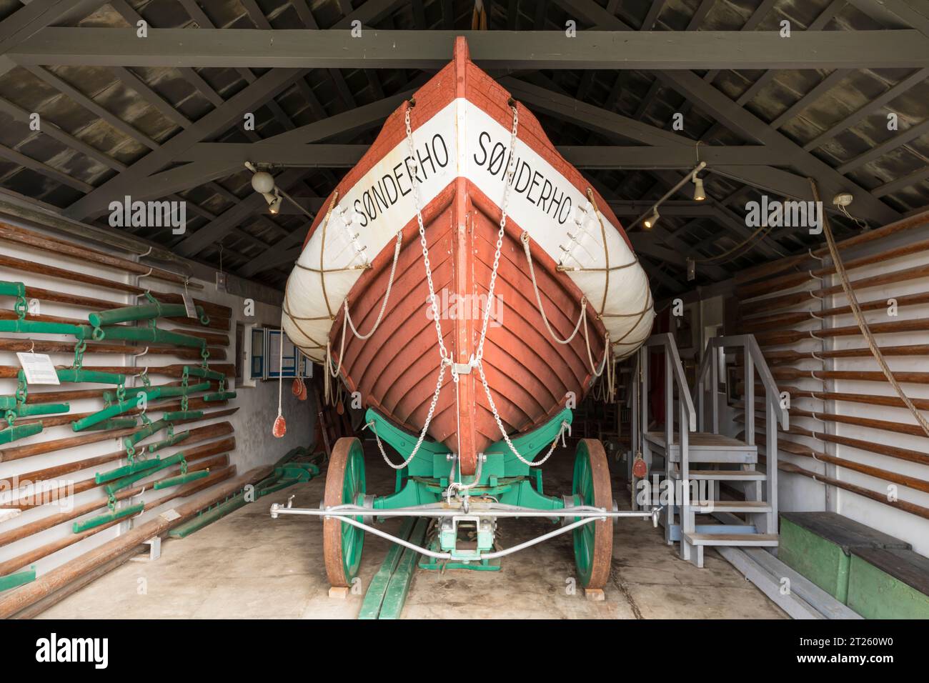 Historic rescue boat displayed at Sønderho, Fanø, Denmark Stock Photo ...