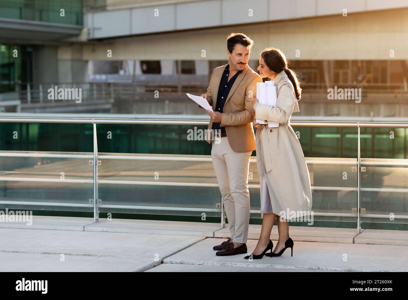 Architectural Planning Session with Colleagues in Urban Setting Stock ...