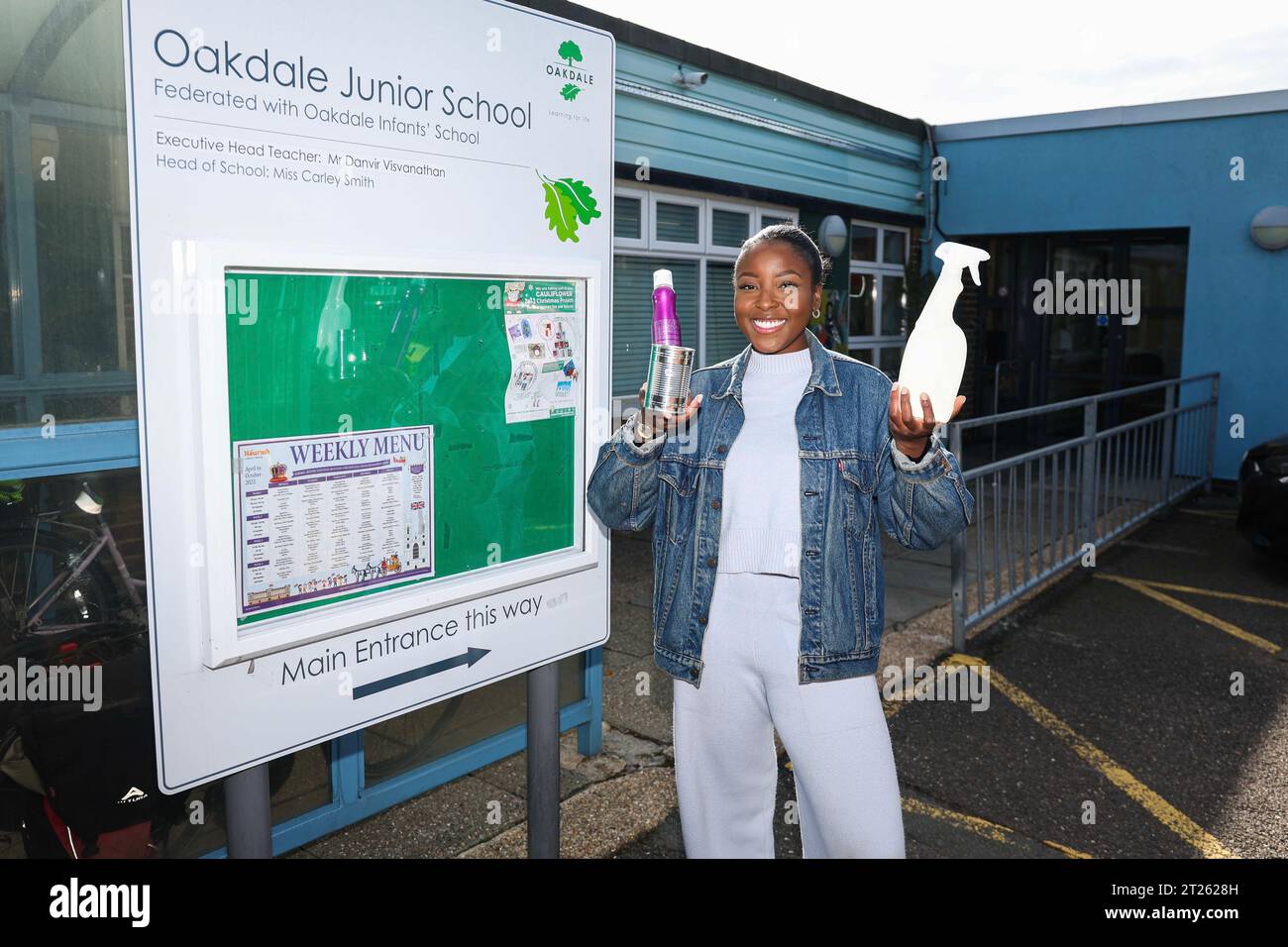 EDITORIAL USE ONLY CBBC Presenter, Mwaksy Mudenda visits Oakdale Junior ...