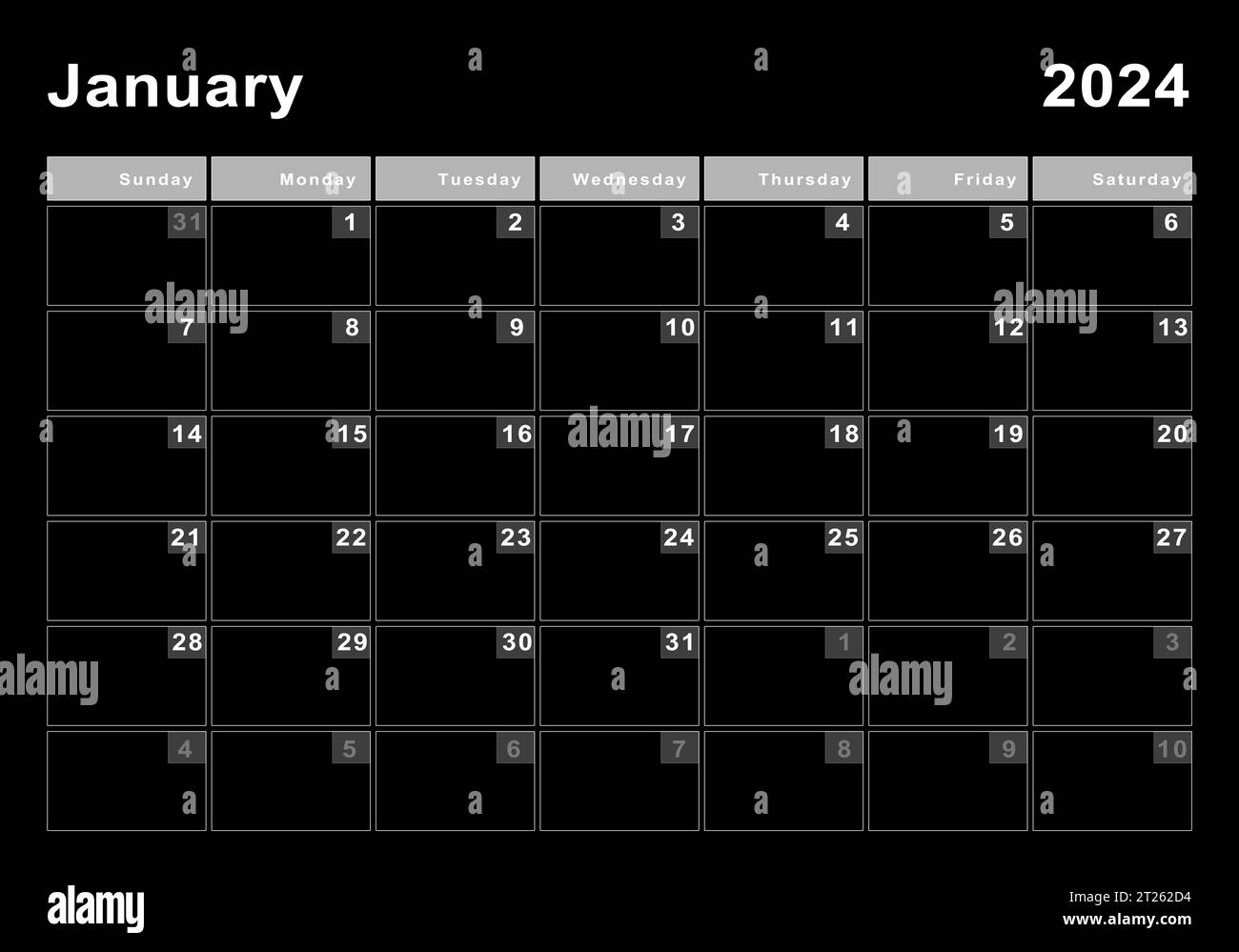 2024 desk calendar design Black and White Stock Photos & Images - Alamy
