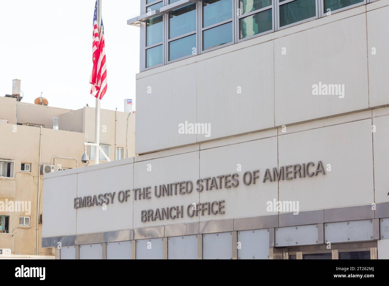 Tel Aviv, Israel - October 12, 2023 - Exterior view of the Embassy of ...