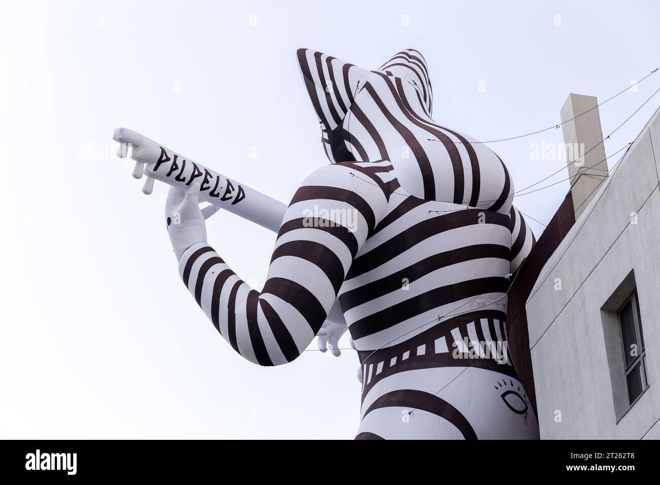 Tel Aviv, Israel - October 12, 2023 - Inflatable statue installed on ...