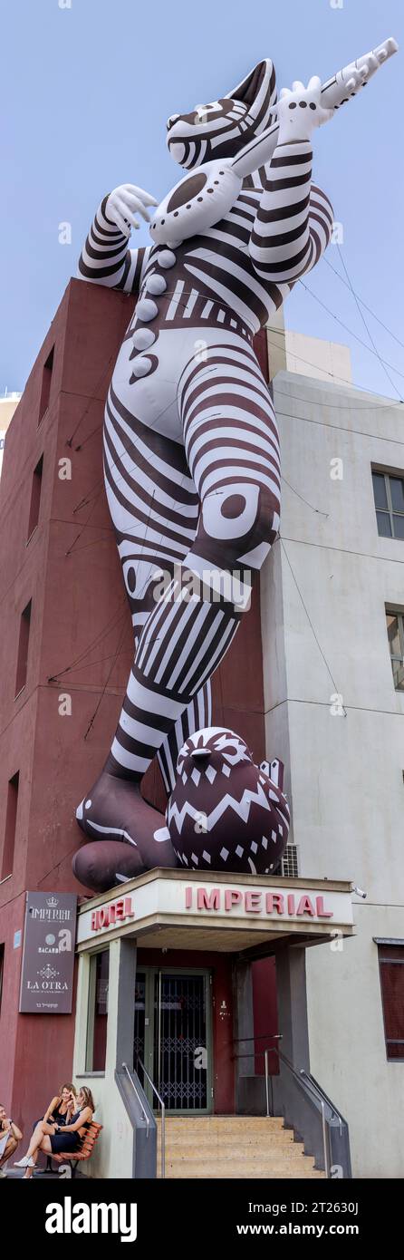 Tel Aviv, Israel - October 12, 2023 - Inflatable statue installed on ...