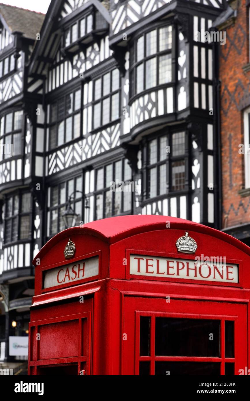 Red telephone box in Chester Stock Photo - Alamy