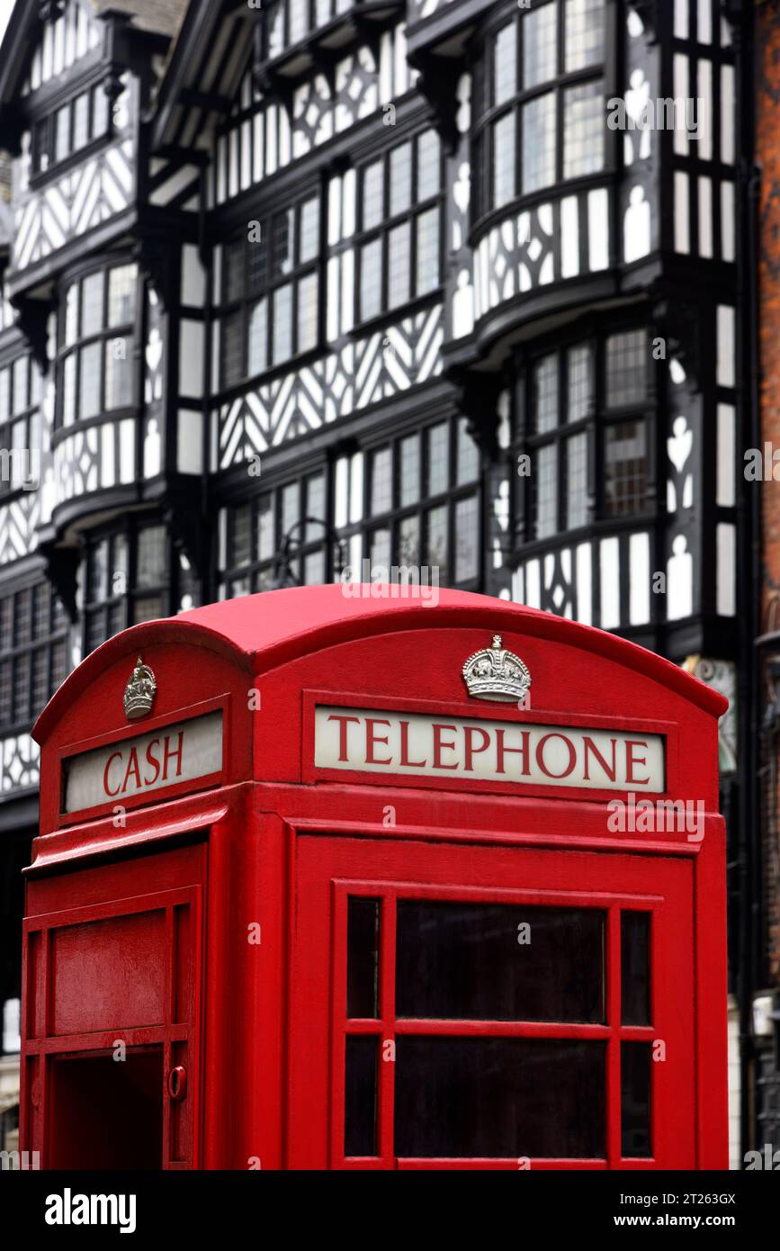 Red telephone box in Chester Stock Photo - Alamy