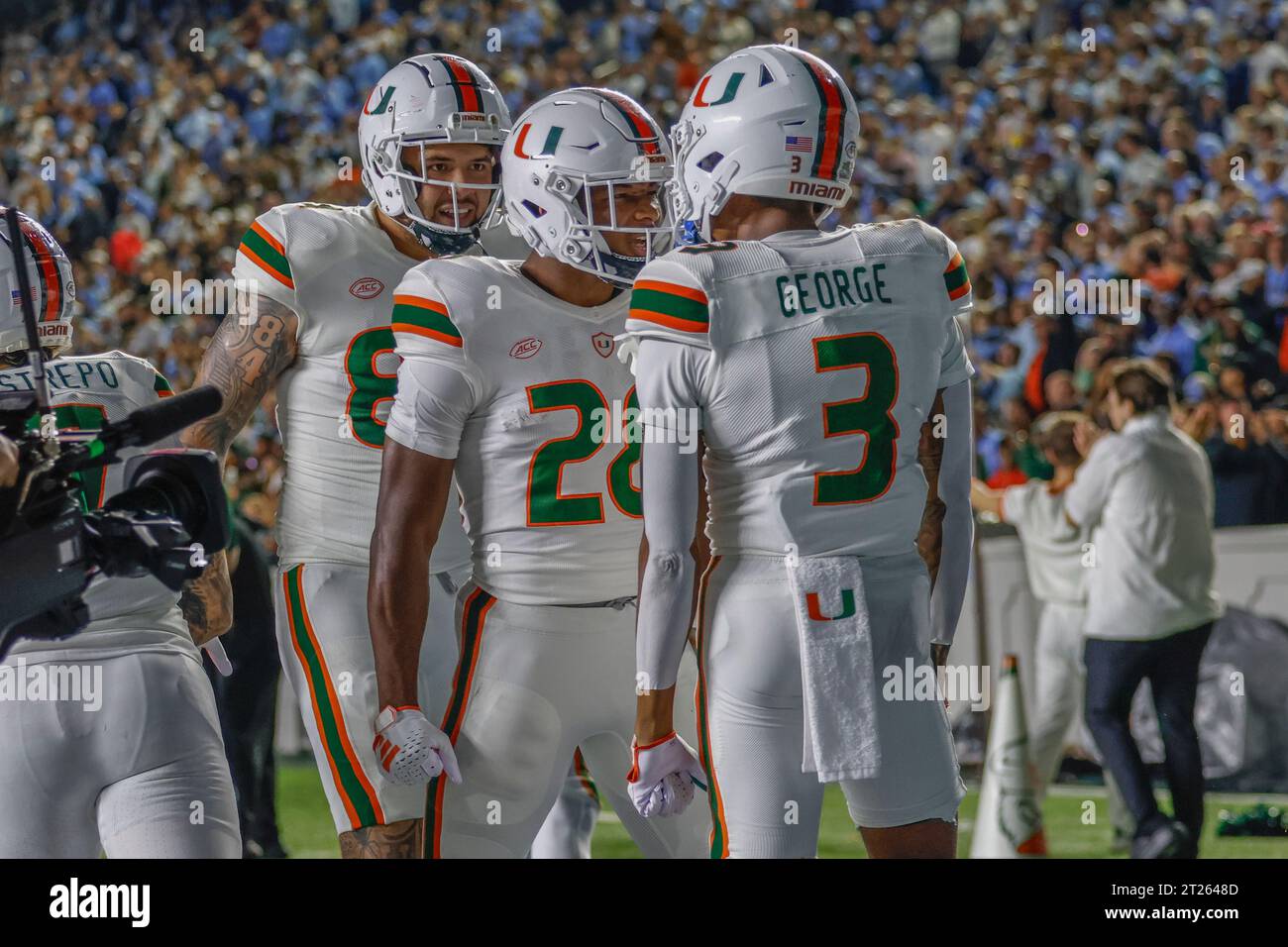 Chapel Hill, NC USA: Miami Hurricanes wide receiver Jacolby George (3 ...