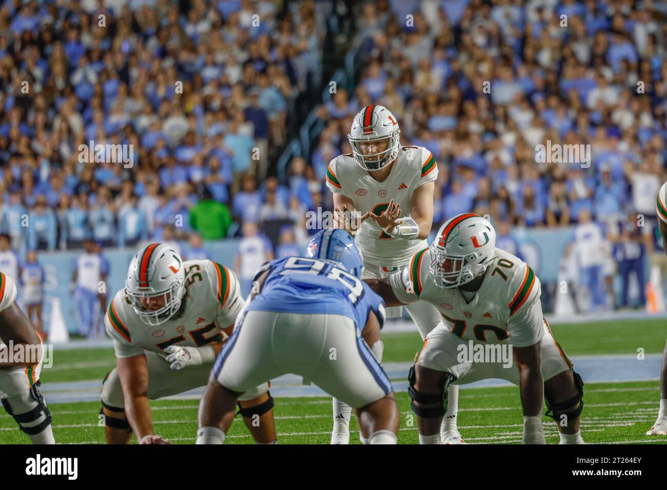 Chapel Hill, NC USA: Miami Hurricanes quarterback Tyler Van Dyke (9 ...