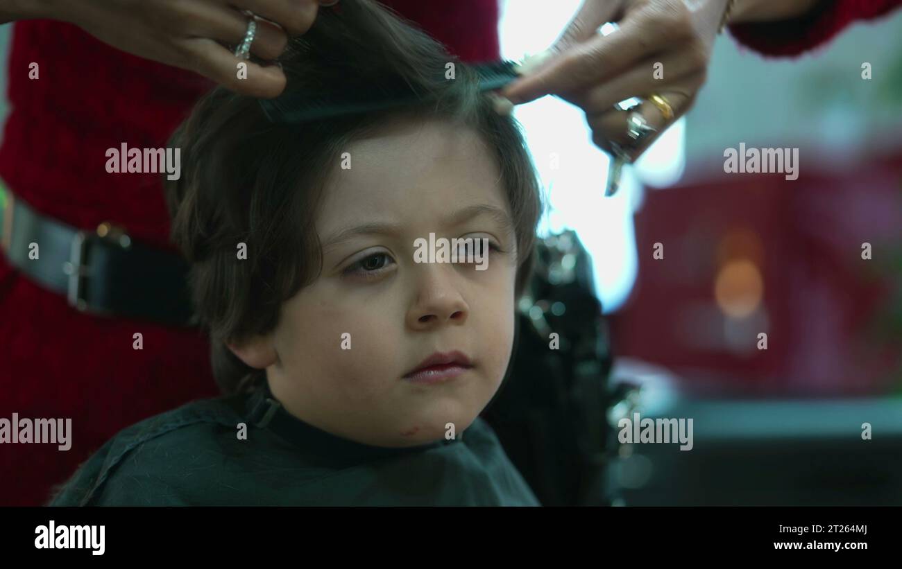 Child Getting First Haircut at Salon by Professional Barber Stock Photo ...