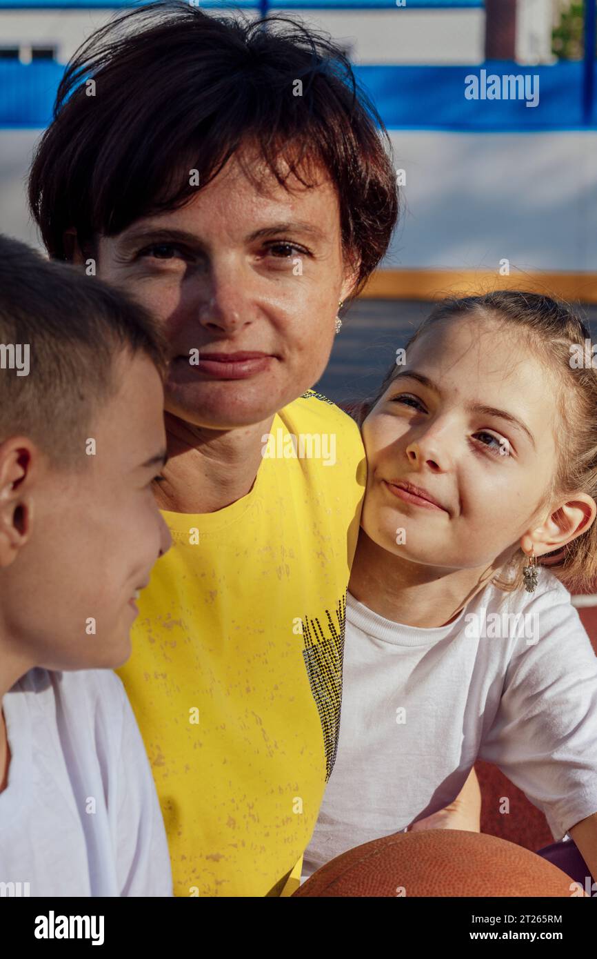 Love Under The Sky A Close Cuddle Between Mother And Teen Daughter And