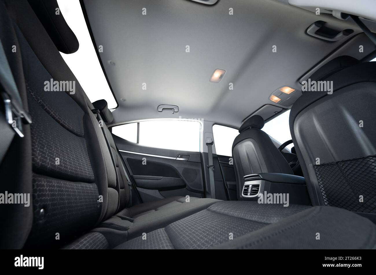 Clean rear passenger car soft textile seat with isolated windows Stock ...
