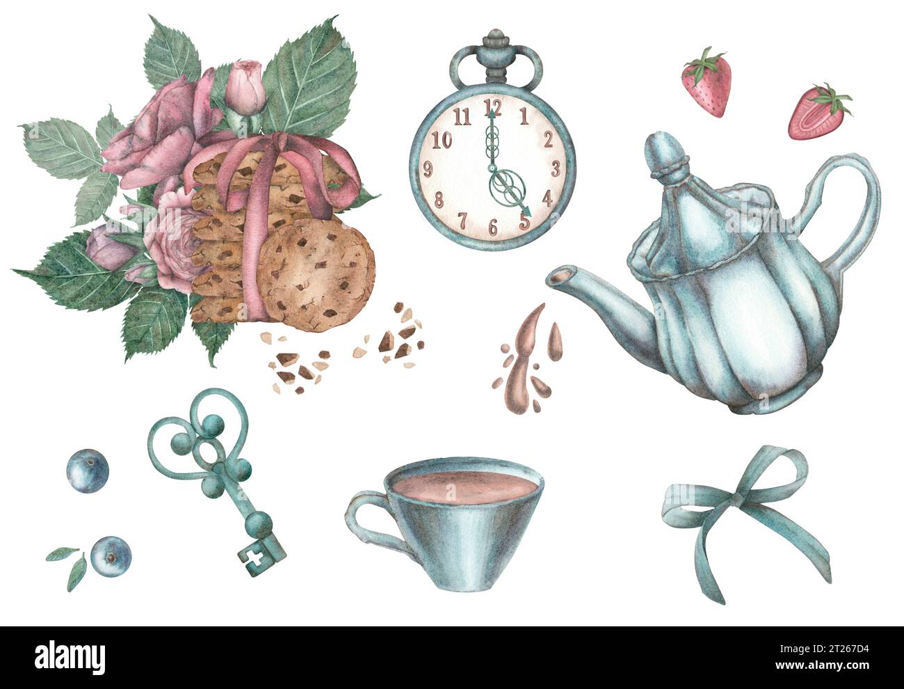 Pink ribbon afternoon tea Cut Out Stock Images & Pictures - Alamy