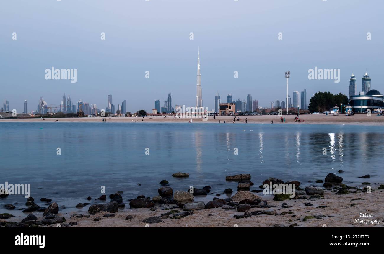 Beautiful landscape view Dubai skyscraper with background of Burj ...