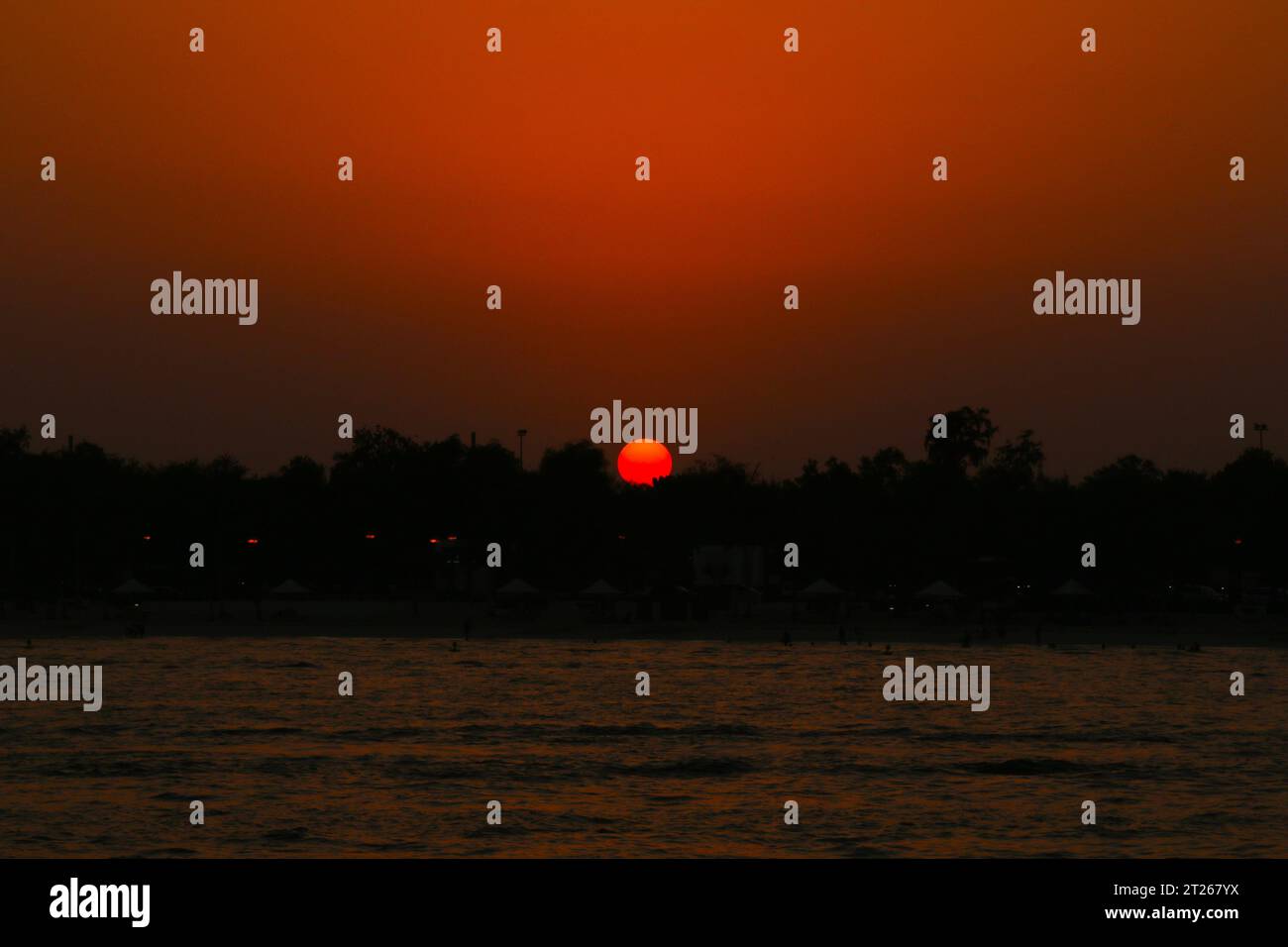 Golden hour sunset from Dubai Stock Photo - Alamy