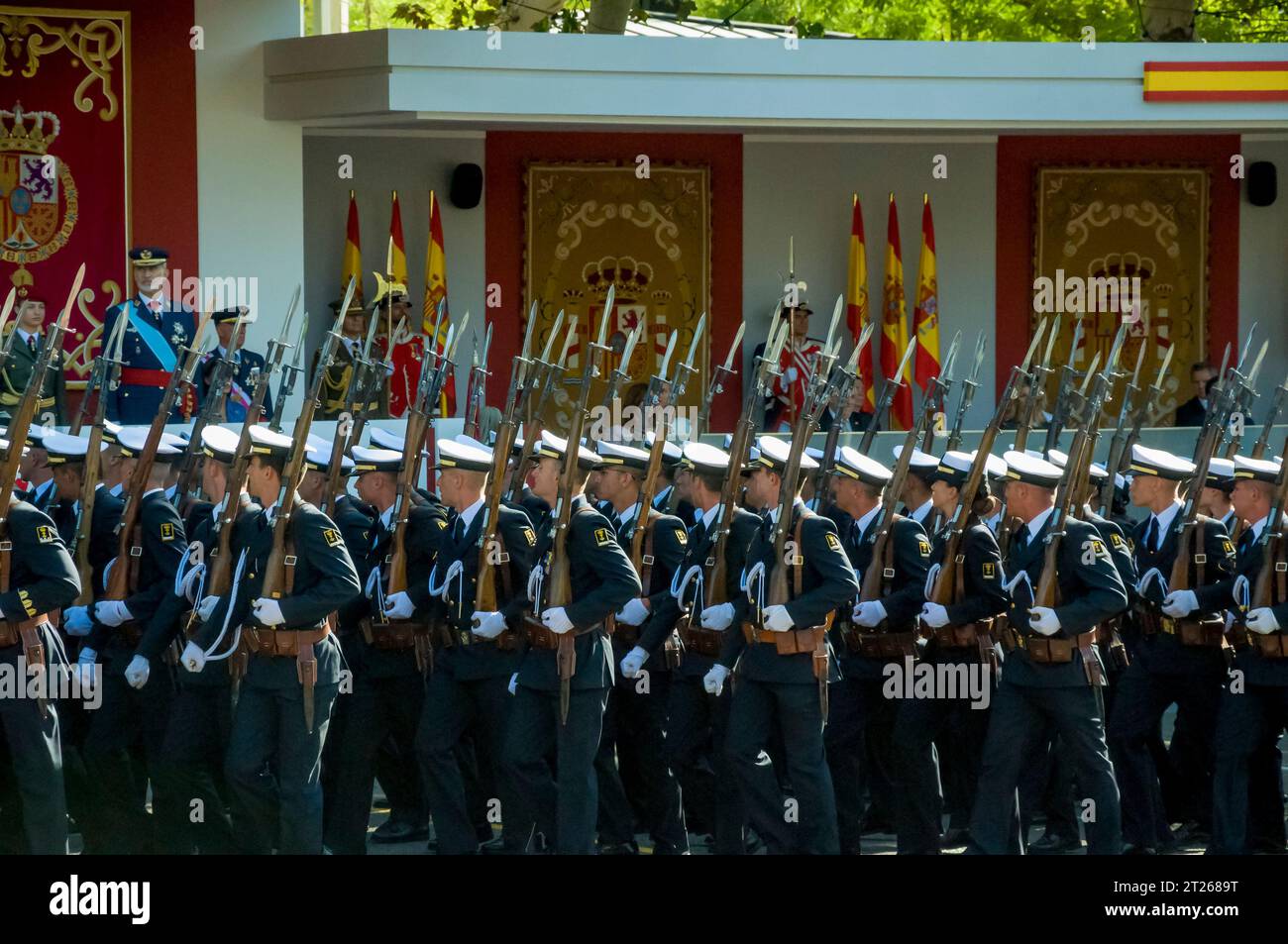 Marching sailors, some 4,100 military personnel participated during the National Day military ...