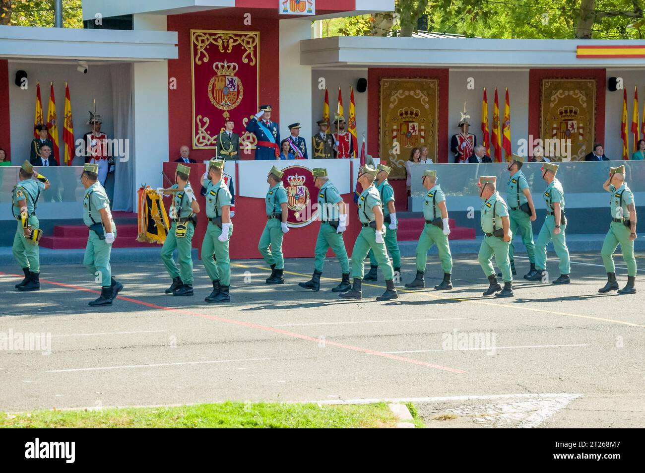 Spanish Legion saluting King Felipe VI, some 4,100 military personnel participated during the ...