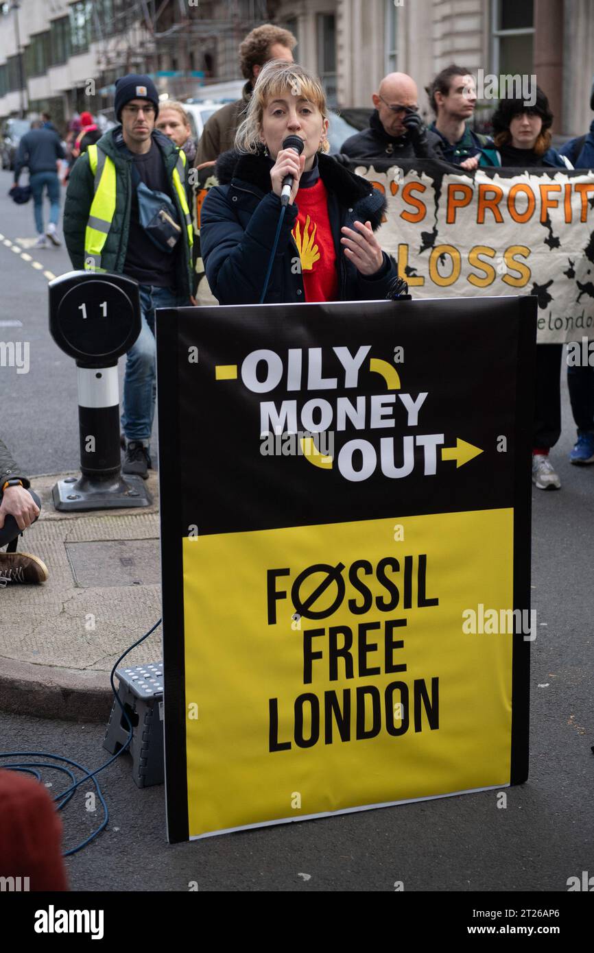 London, UK. 17 Oct 2023. Climate change protestors stage a protest ...