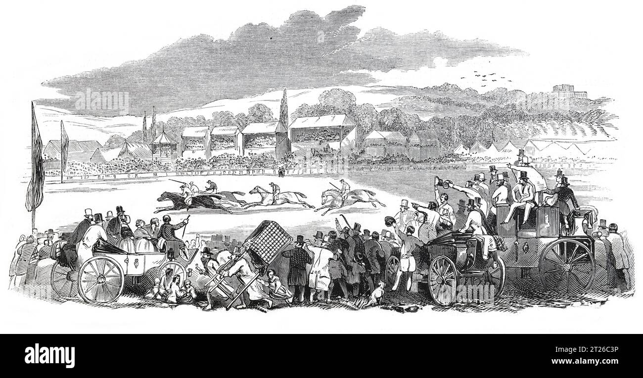 Reading Races; Black and White Illustration from from the "Old England ...