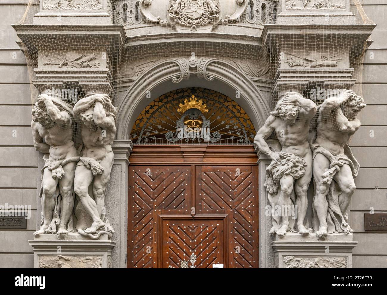 Baroque telamones aka atlantes at Clam Gallas Palace portal by Matthias ...