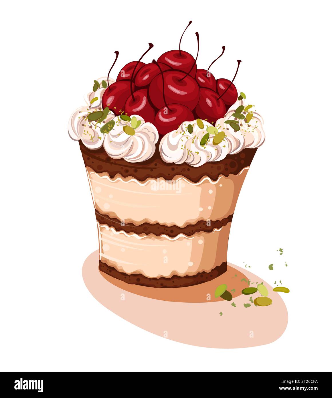 Cartoon chocolate cake party cut hi-res stock photography and images ...