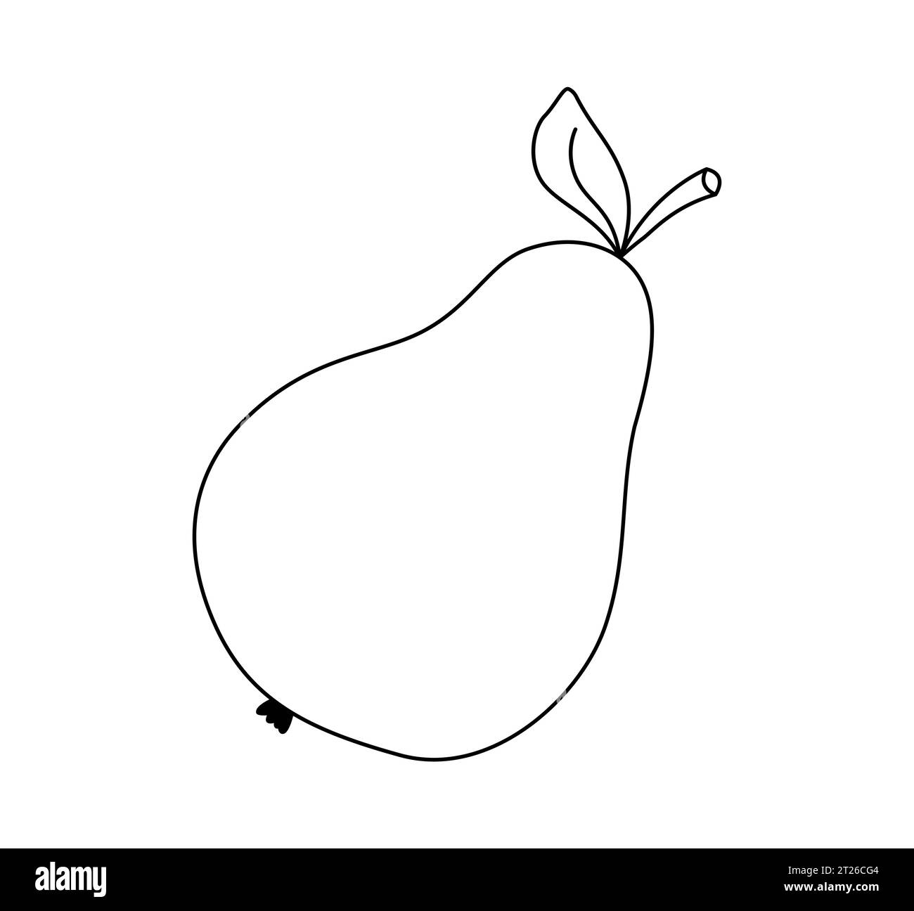 Pear hand drawn line icon, outline fruit vector sign, linear style ...