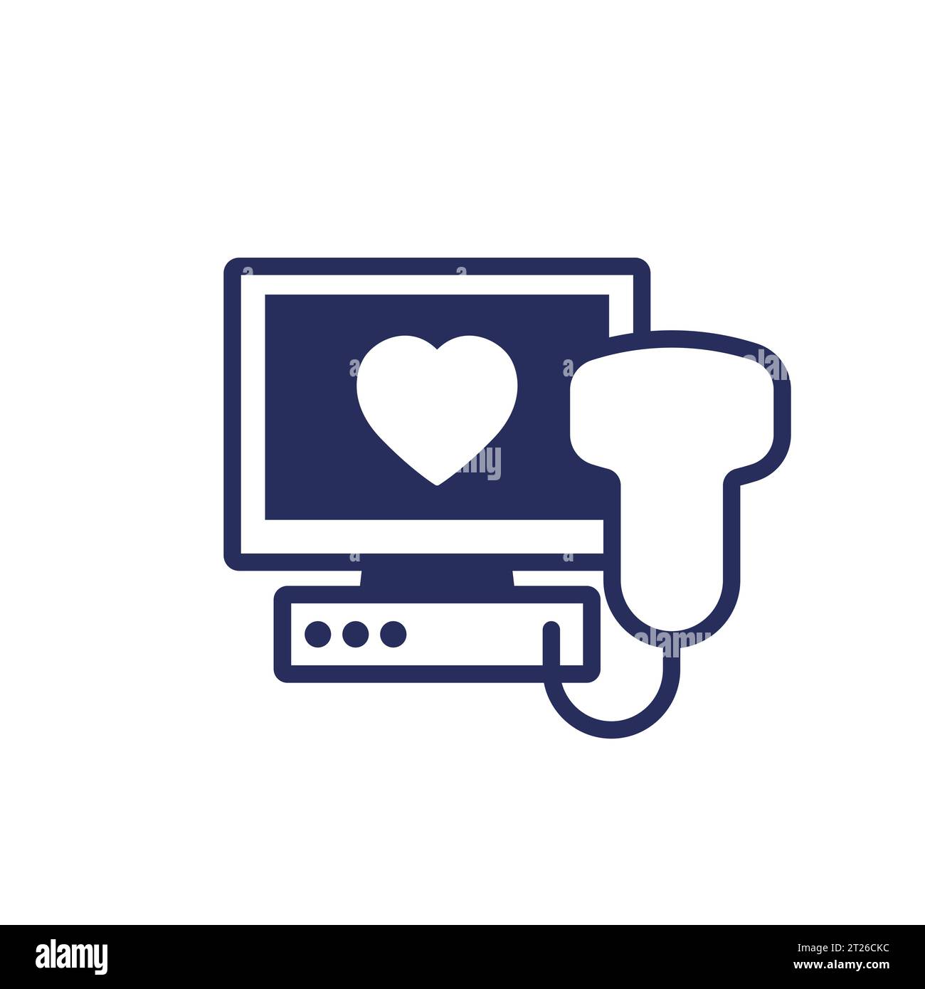 cardiac ultrasound scanner, echocardiogram icon Stock Vector Image ...