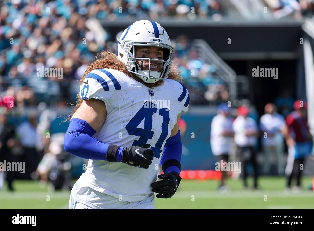 Indianapolis Colts linebacker Grant Stuard (41) during a NFL football game at EverBank Stadium ...