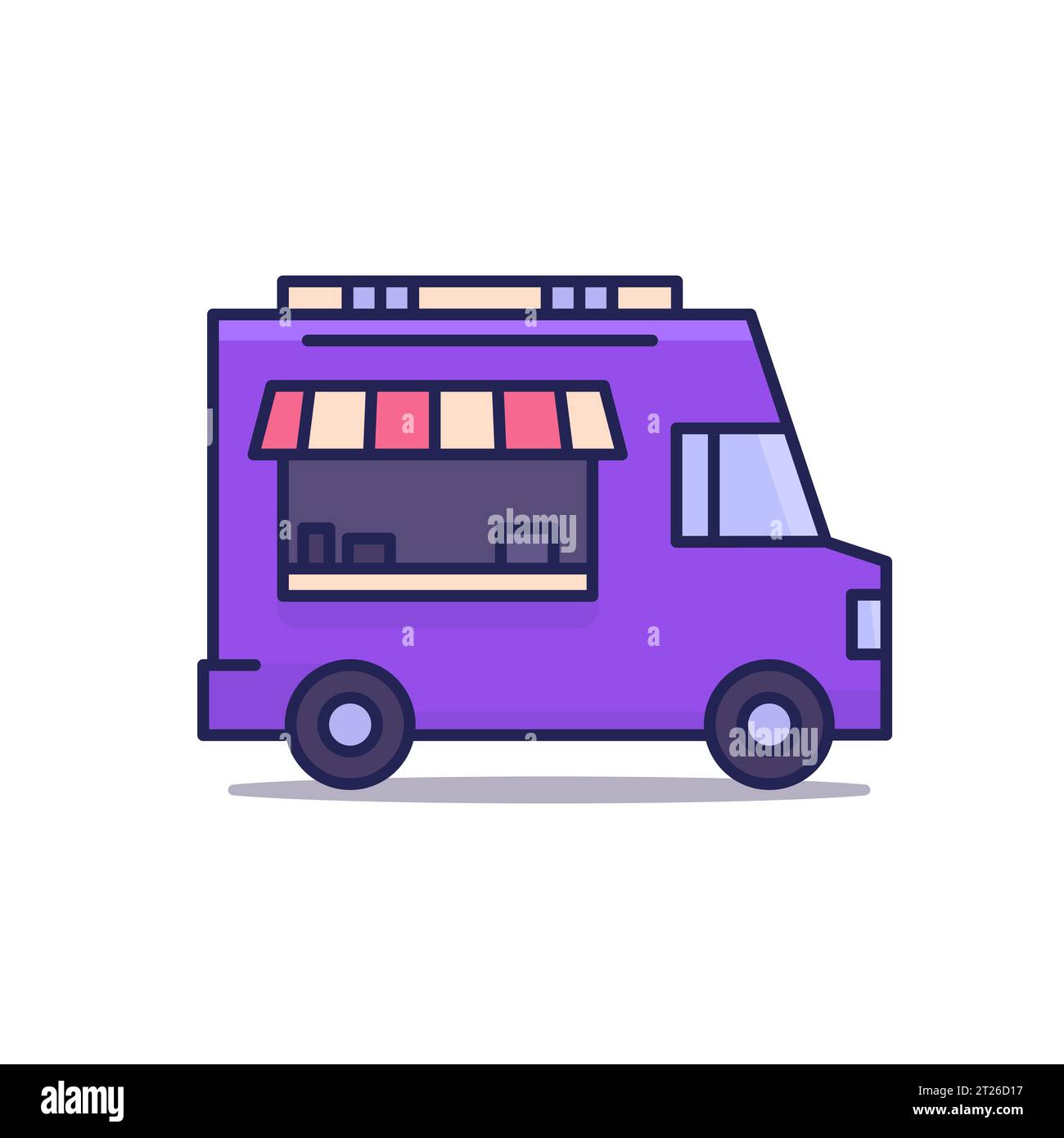 Illustration coffee truck on Cut Out Stock Images & Pictures - Alamy
