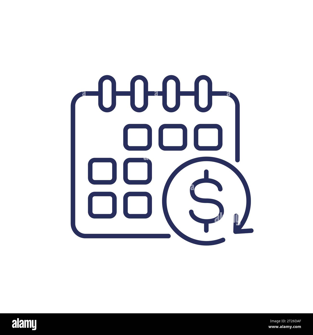 monthly subscription auto-renewal line icon Stock Vector Image & Art ...