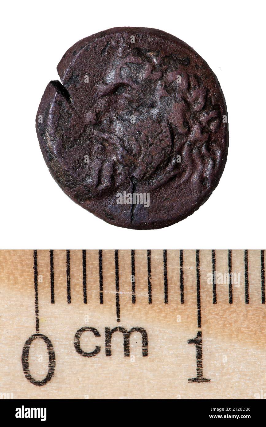 An antique copper coin (halk) of the Bosporus Kingdom of Panticapaeum ...