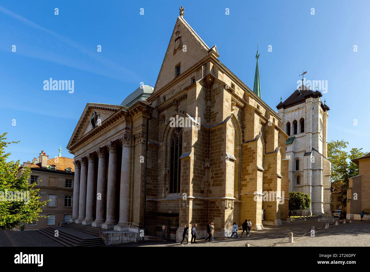 Saint Pierre Cathedral in Geneva, canton of Geneve, Switzerland was ...