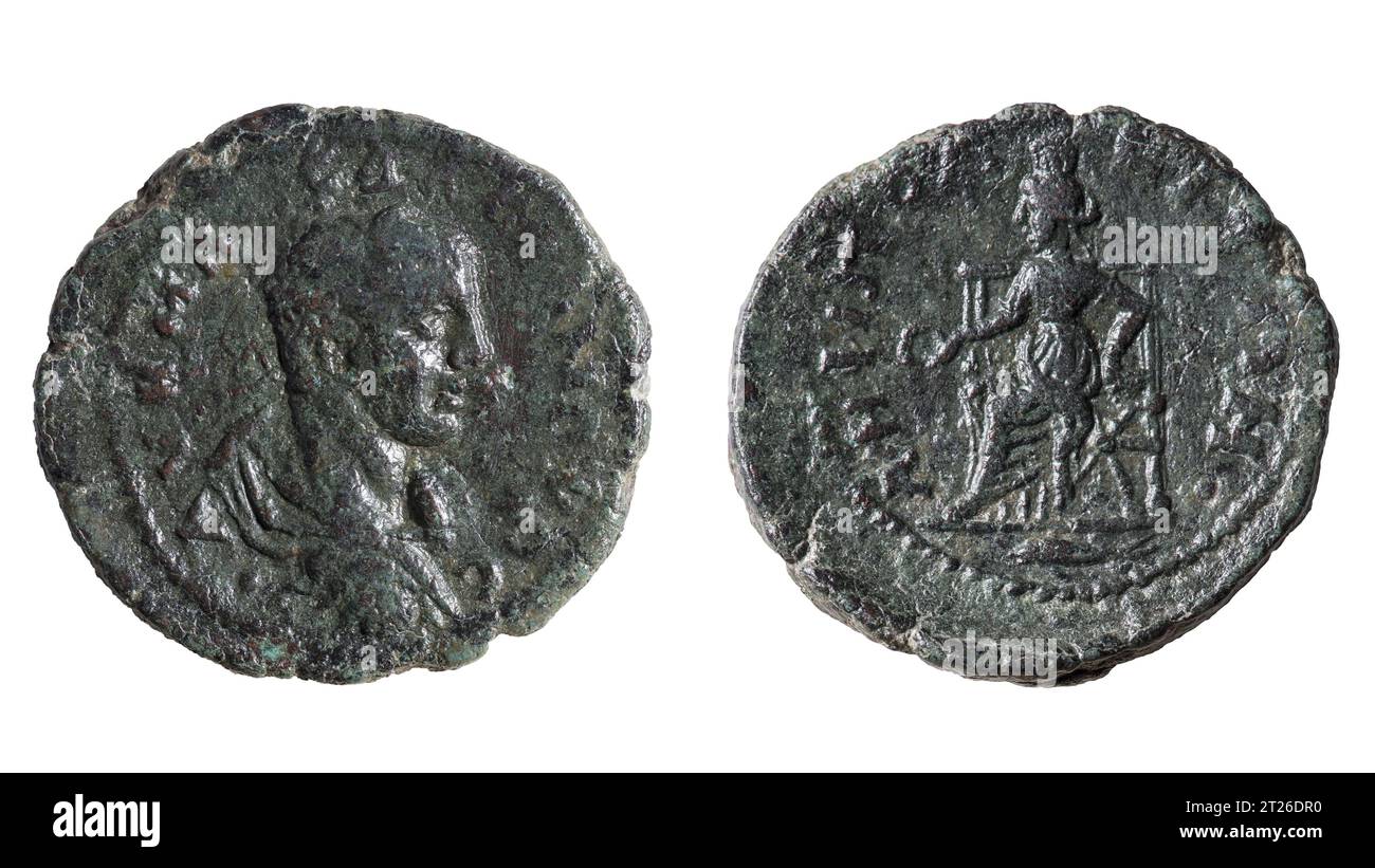 Bronze ancient Roman antique coin depicting Emperor Severus Alexander ...