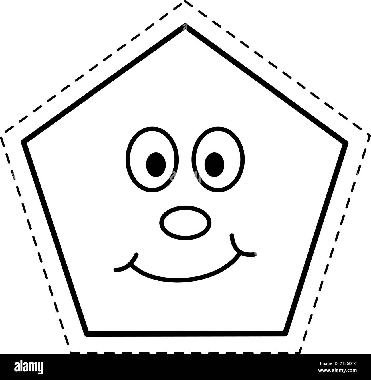 Pentagon - 2 Dimensional Geometric Mathematical Figure with Cute Eyes ...