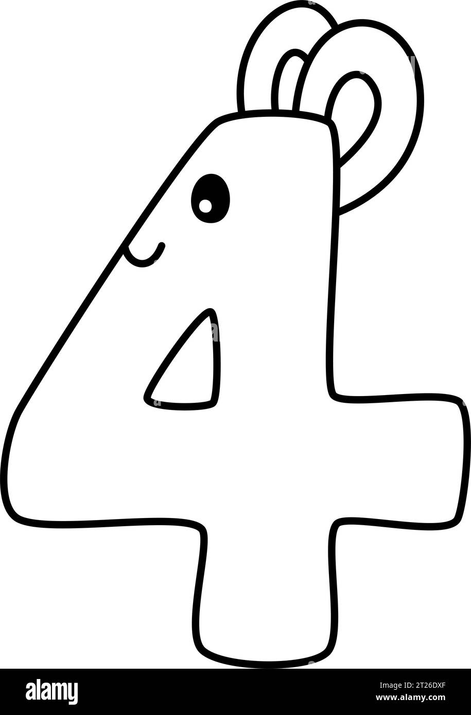 Number 4 worksheet Black and White Stock Photos & Images - Alamy