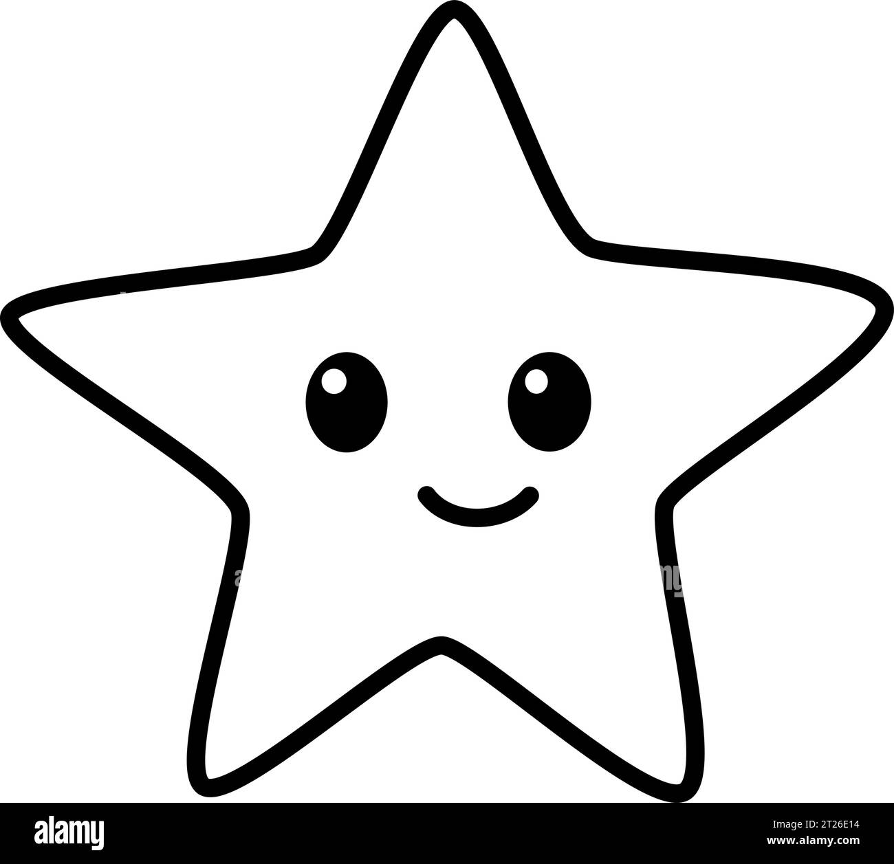 Star - Kawaii Smiling Face Happy Emotion Character Five Point Cartoon ...
