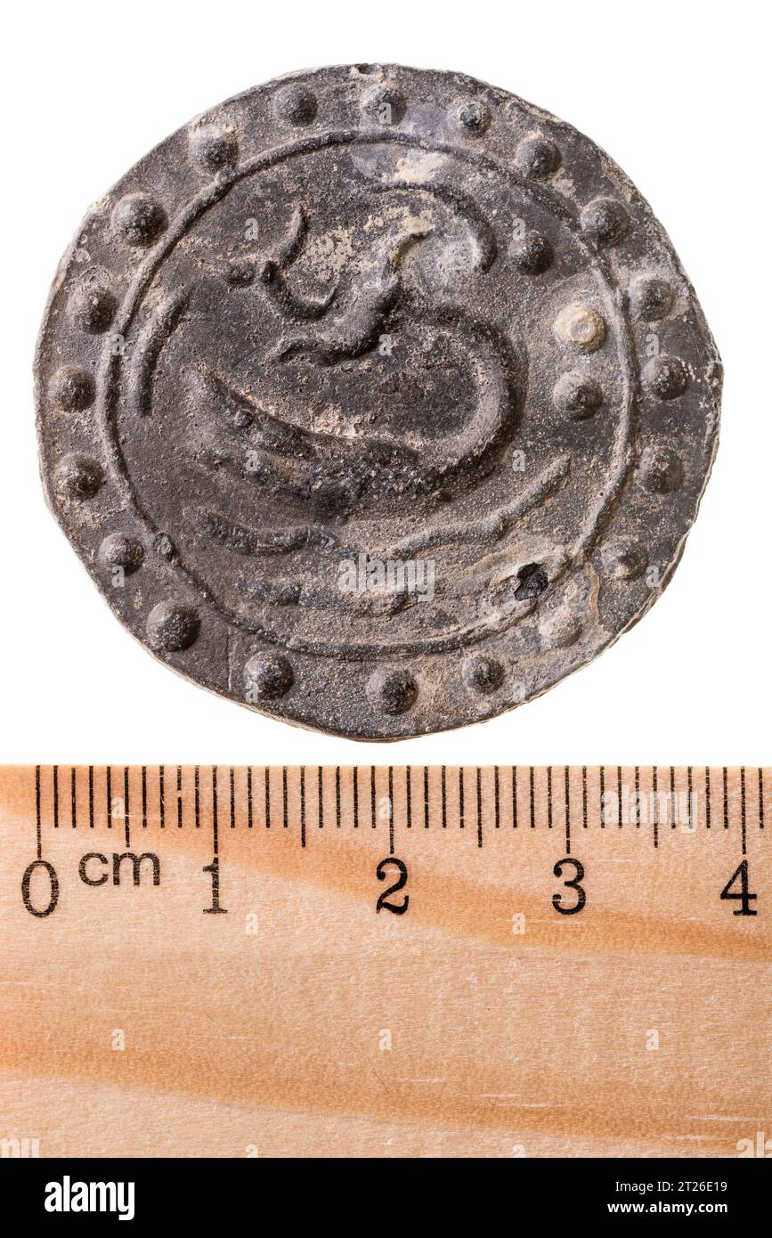 An ancient means of payment from Funan with the image of a duck and a ...