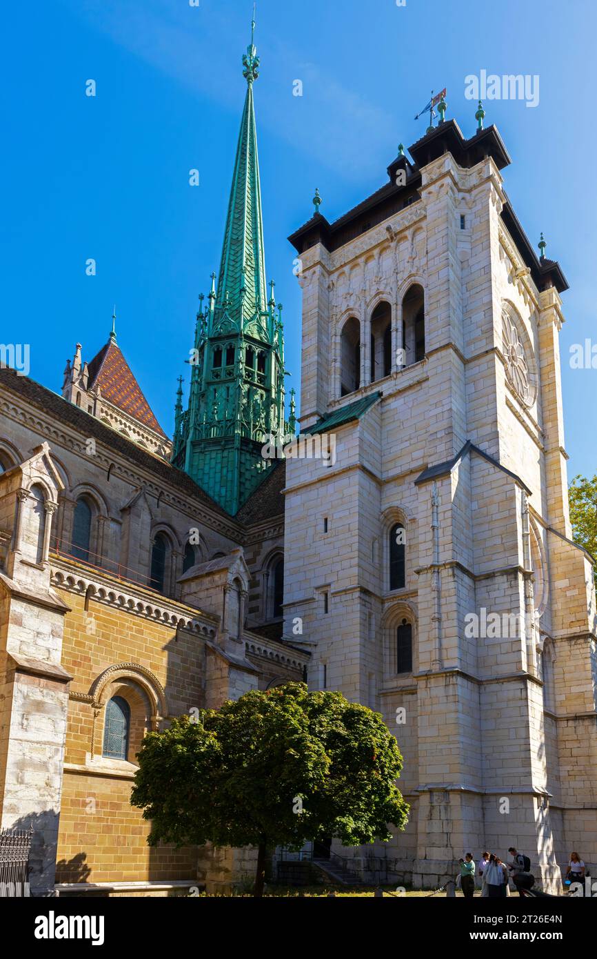 Saint Pierre Cathedral in Geneva, canton of Geneve, Switzerland was ...