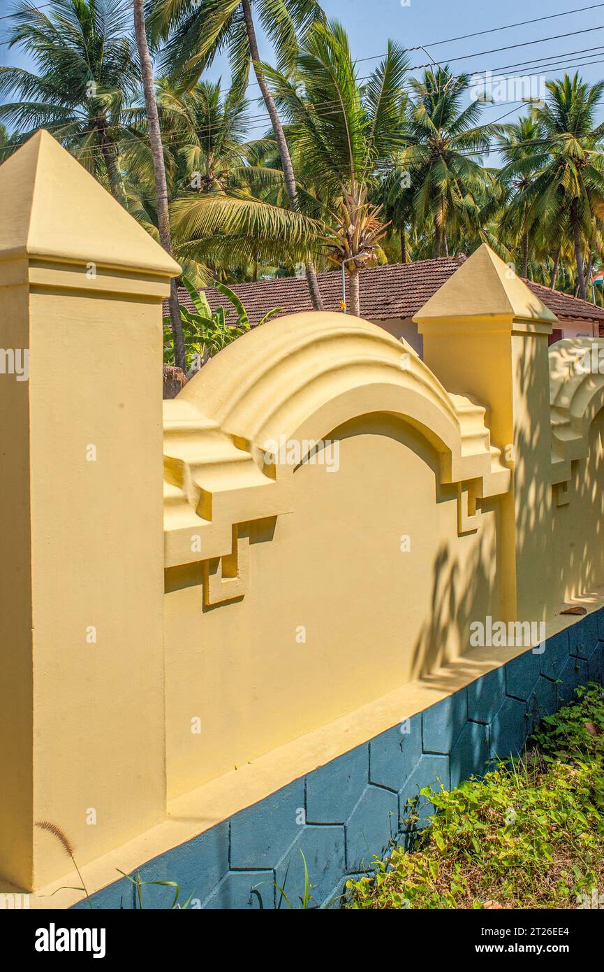 01 26 2013 Vintage heritage architecture compound wall of Syro-Malabar ...