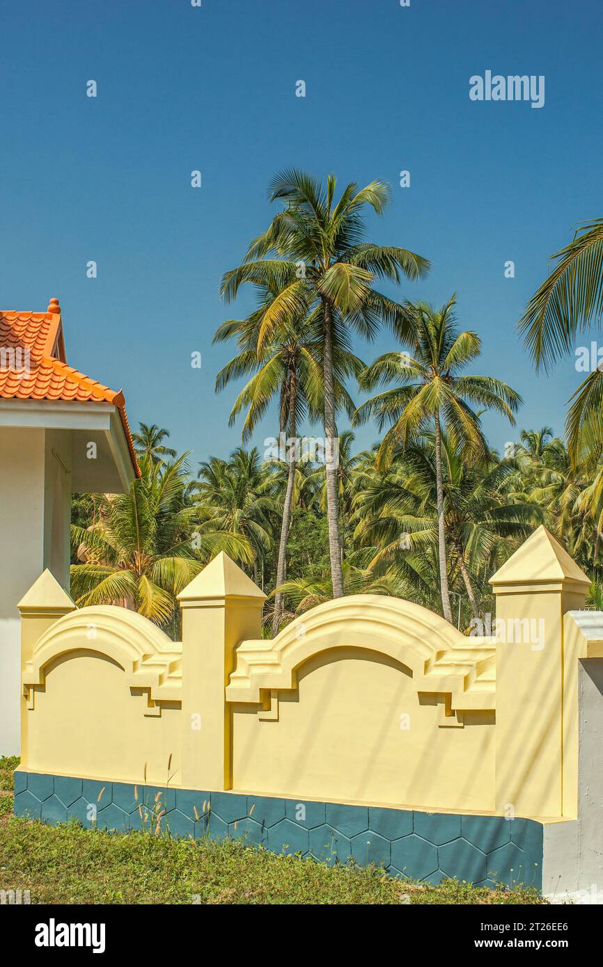 01 26 2013 Vintage heritage architecture compound wall of Syro-Malabar ...