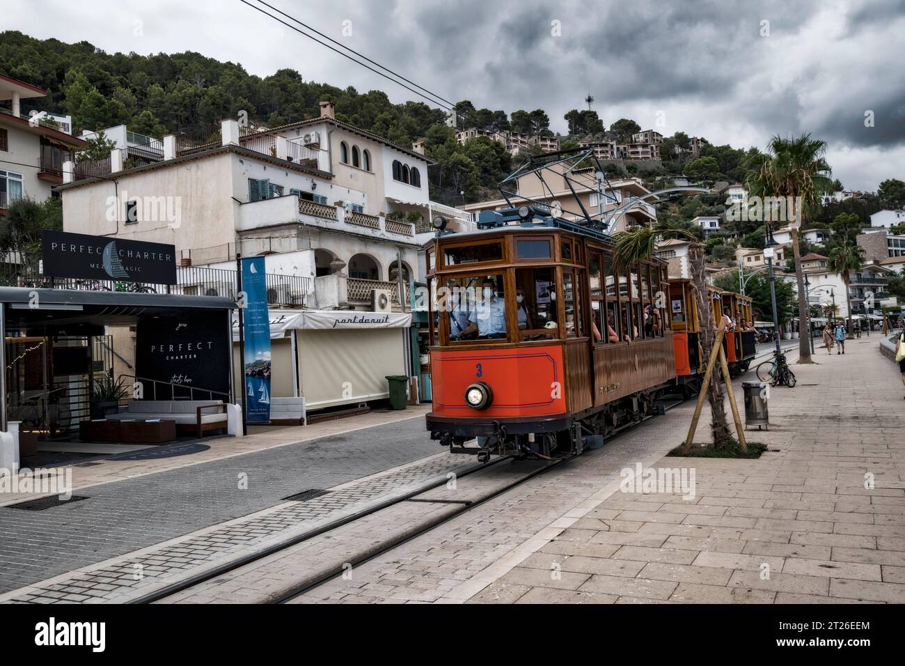 Mallorca wooden train, Soller, Spain Stock Photo - Alamy