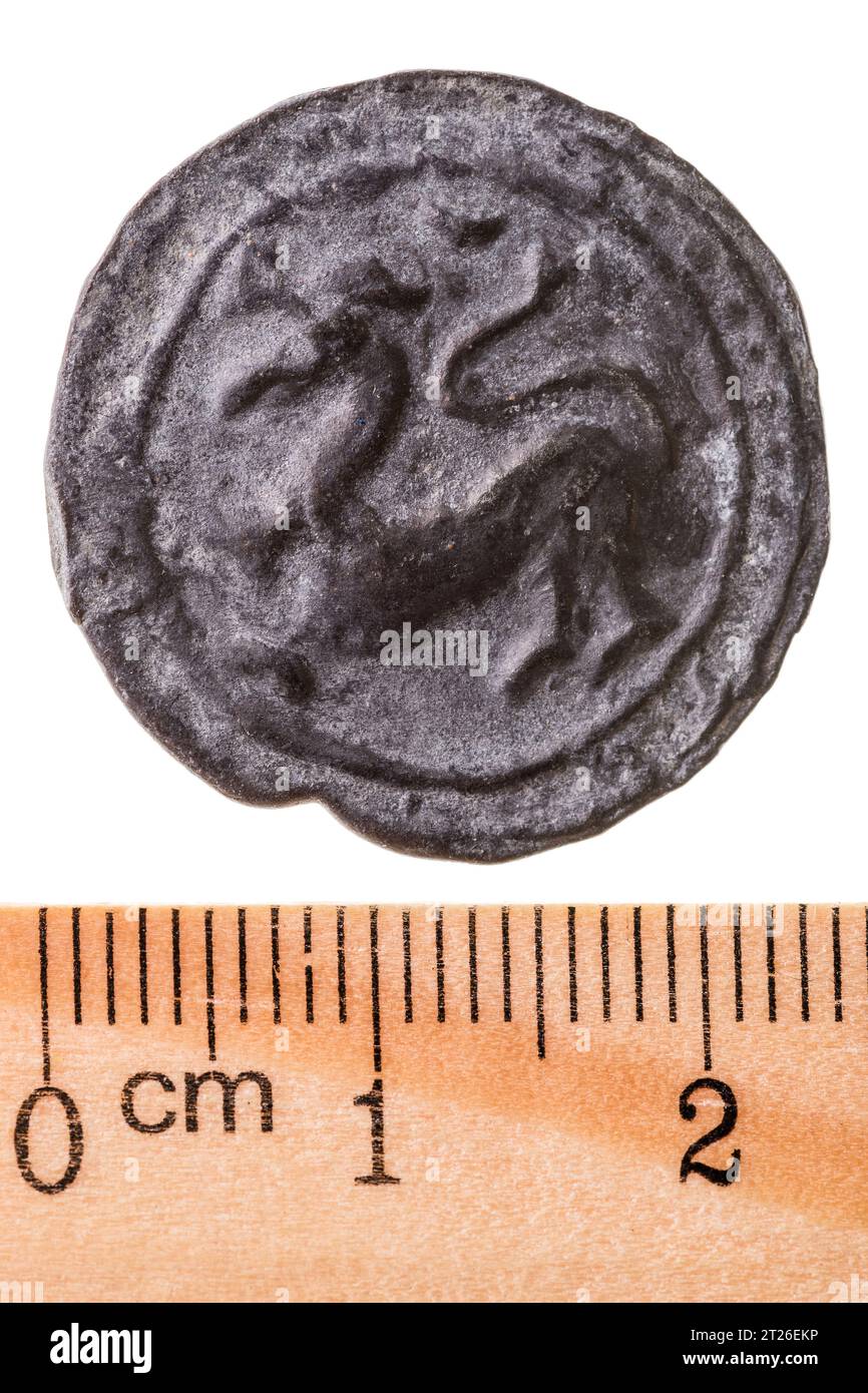 Ancient coin of the kingdom of Funan. Reverse. Isolated on white Stock ...