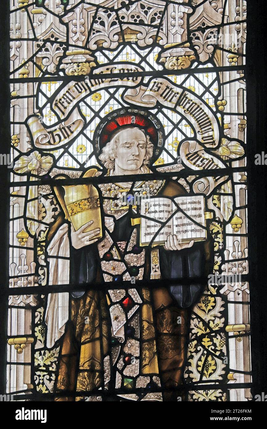 Stained glass window by Percy Bacon depicting the Venerable Bede, St ...