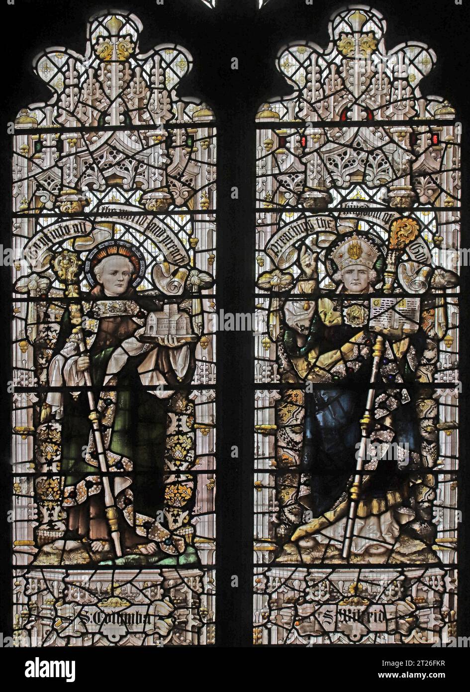 Stained glass window by Percy Bacon depicting Saint Columba and Saint ...