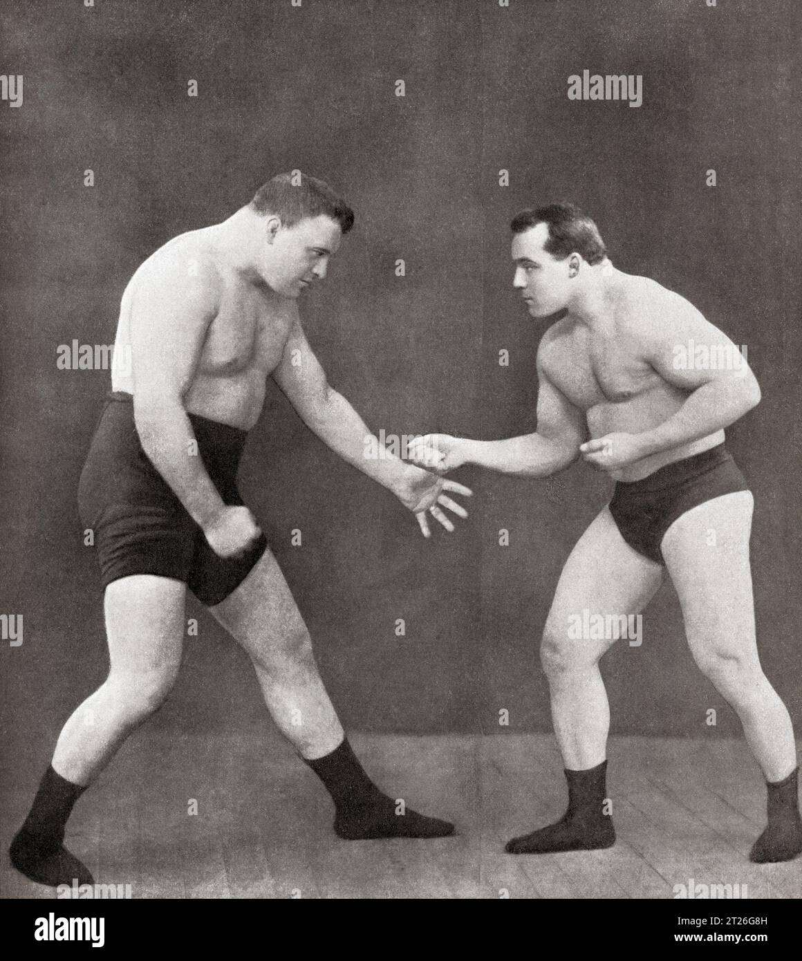 Wrestlers Javier Ochoa, left, (1885 - 1949) and Maurice Dériaz, right ...