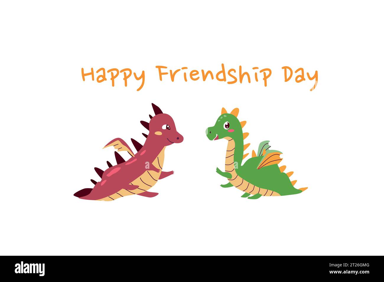 Friendship baby background with cute dragons Stock Vector Image & Art ...