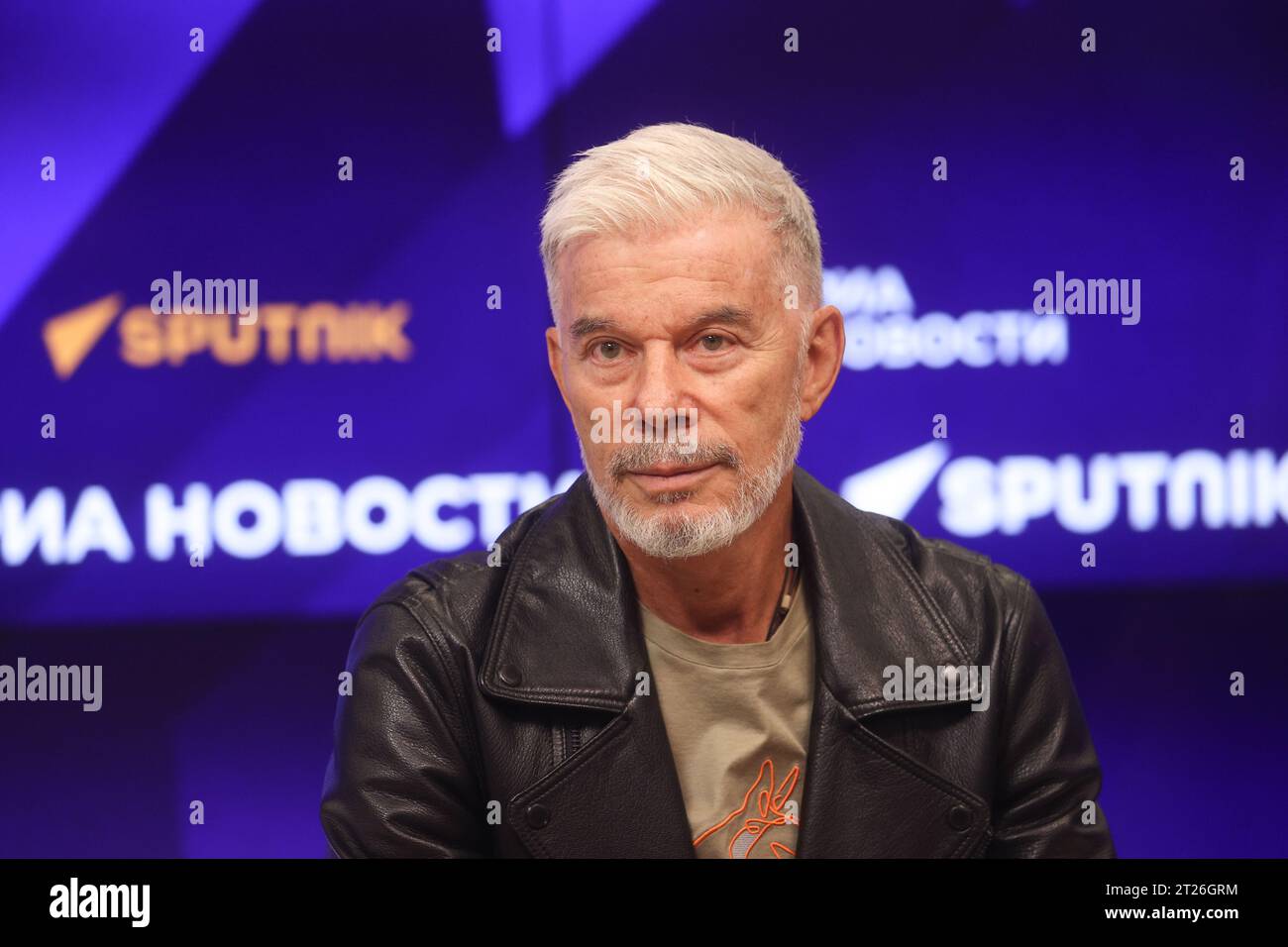 17.10.2023. Russia. Moscow. Singer Oleg Gazmanov during a creative ...