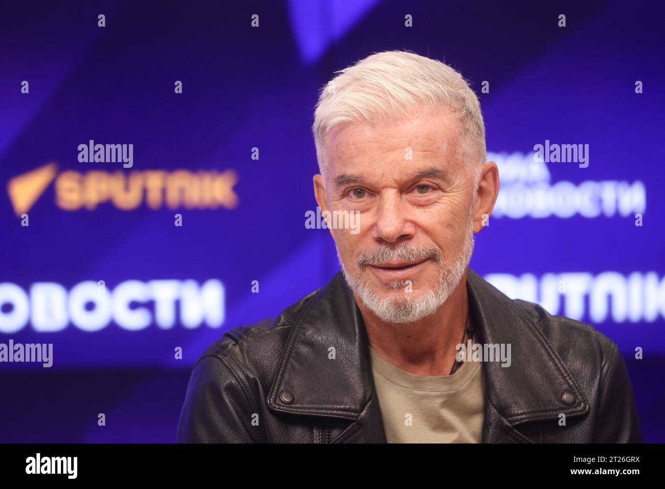 17.10.2023. Russia. Moscow. Singer Oleg Gazmanov during a creative ...